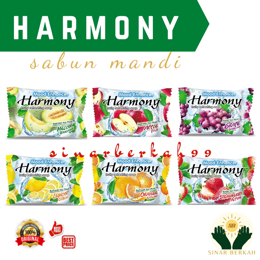Jual Harmony Sabun Mandi Aroma Buah 70 Gram All Varian | Shopee Indonesia