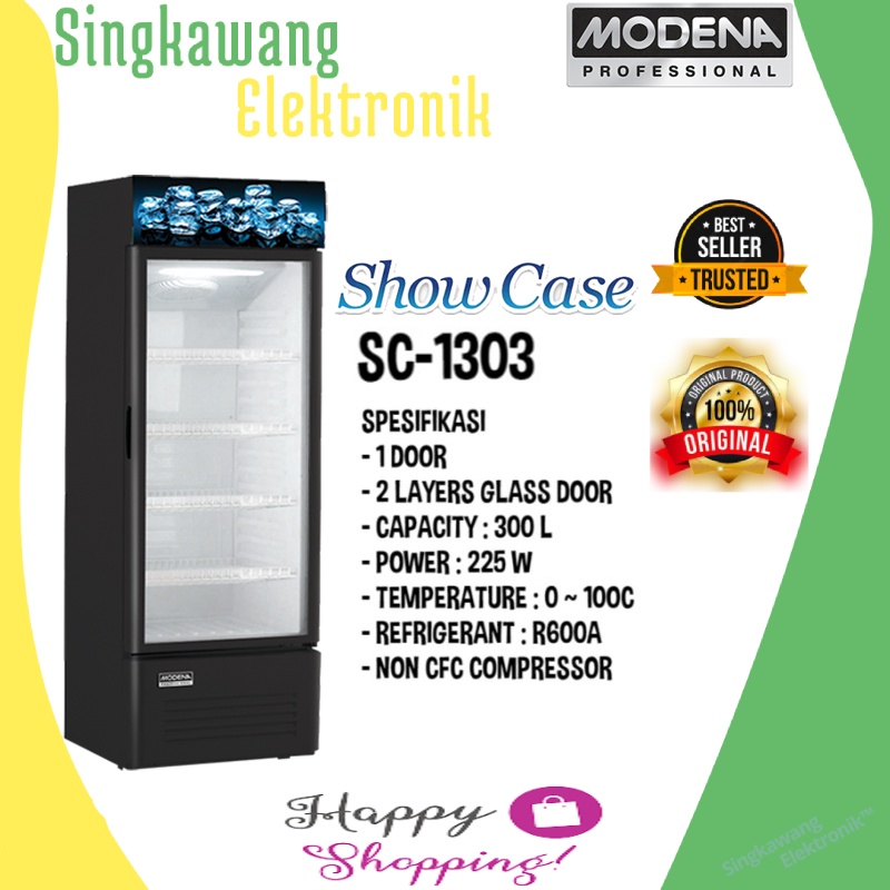 Jual SHOWCASE COOLER MODENA SC-1303 4 RAK 300 Liter | Shopee Indonesia