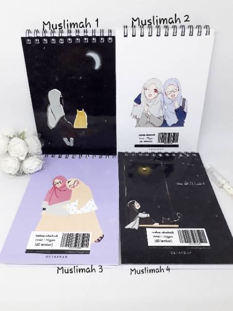 Jual Notebook muslimah/ buku catatan motif muslimah bergaris / notes ...