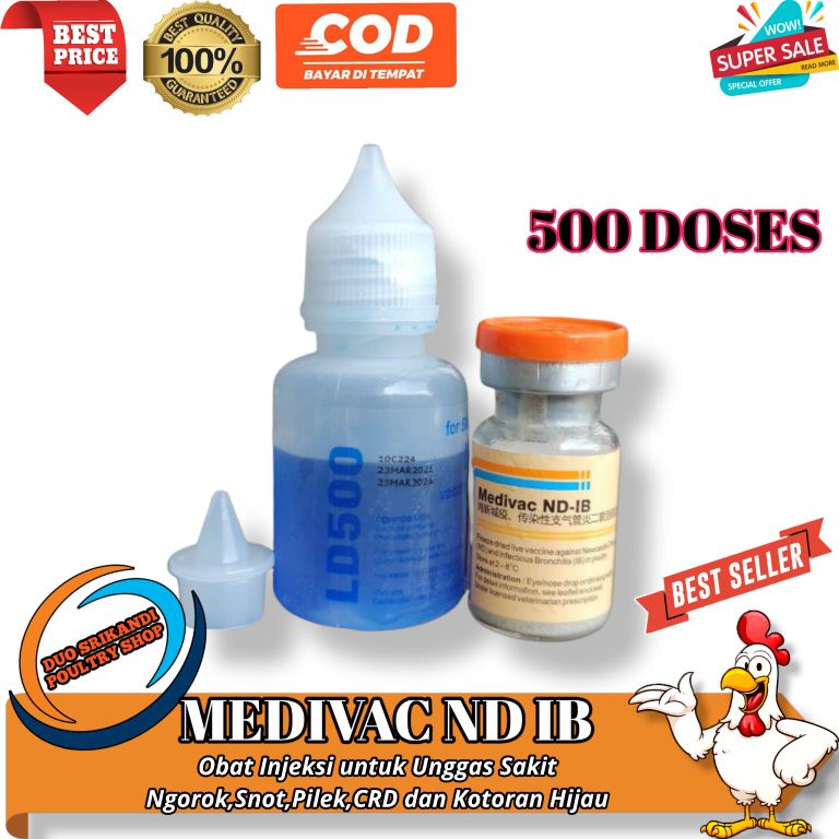 Jual Vaksin Medivac ND - IB 500 dosis - mencegah tetelo dan infeksi ...