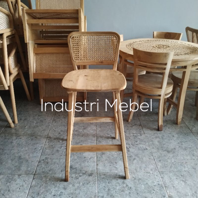 Jual PROMO dan Bergaransi Kursi Bar Rotan Retro Scandinavian Jati Minimalis Harga Murah - Kursi ...