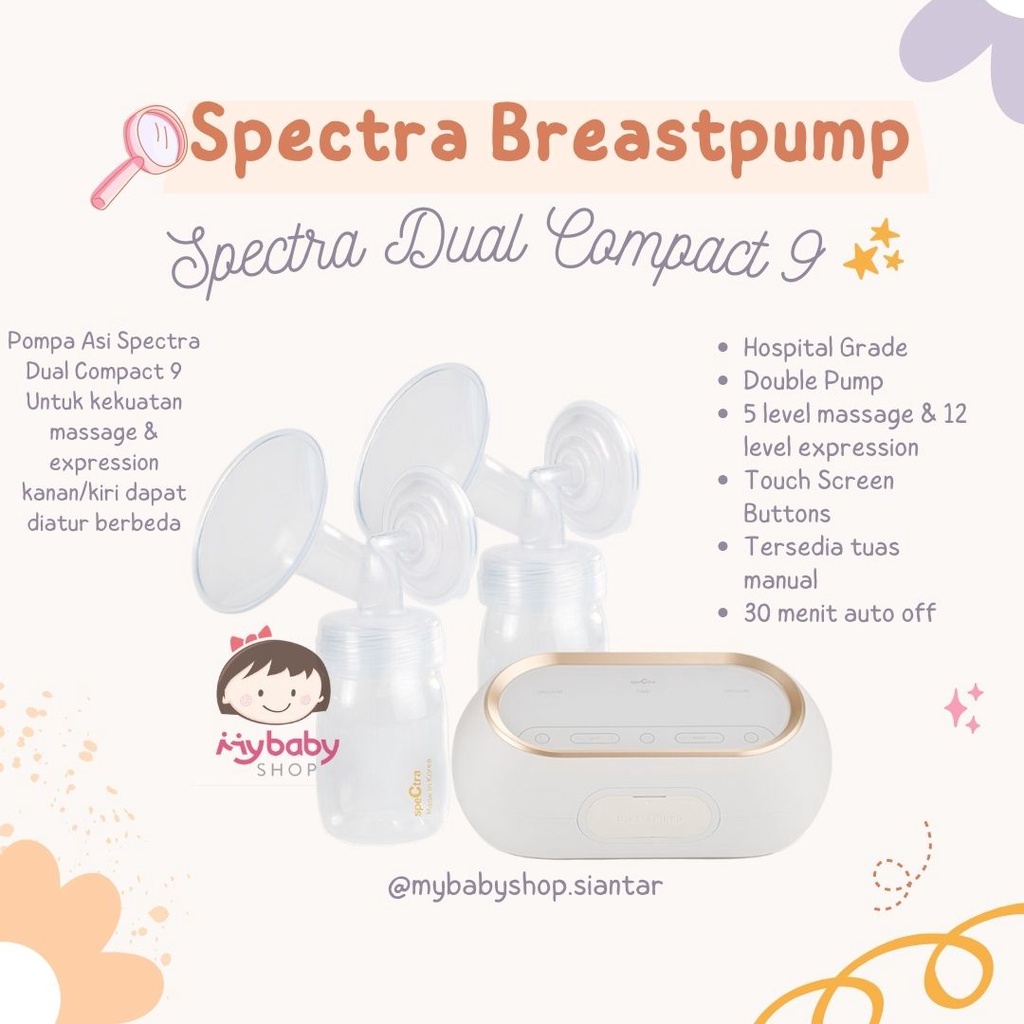Jual Spectra Dual Compact 9 Breast Pump (Pompa ASI Elektrik) | Shopee ...