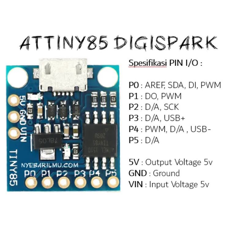 Jual Attiny85 Digispark Kickstarter Arduino Development Board Micro USB | Shopee Indonesia