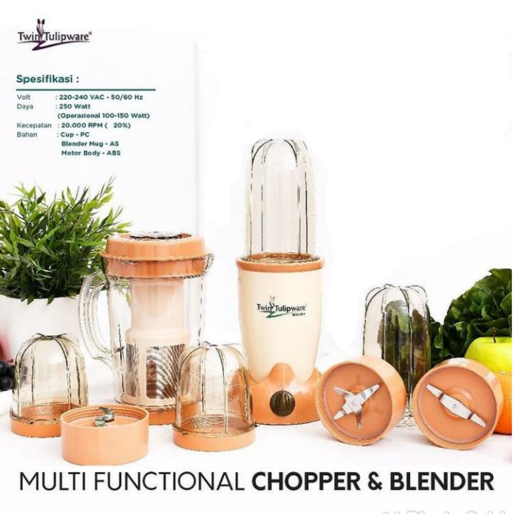 Jual TULIPWARE CHOPPER BLENDER Penghalus Bumbu Penghancur Daging dan ...