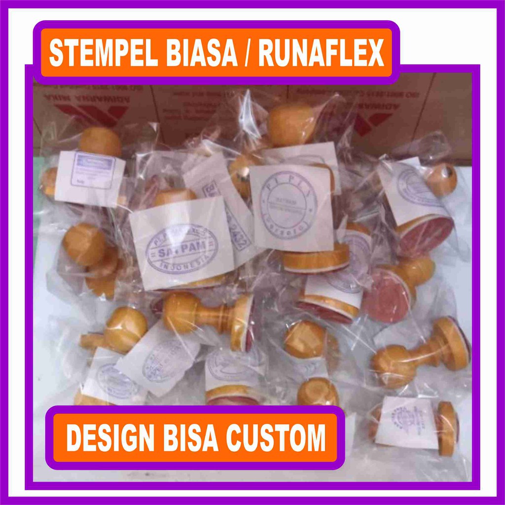 Jual Stampel Biasa / Runaflek Stempel Gagang Kayu | Shopee Indonesia