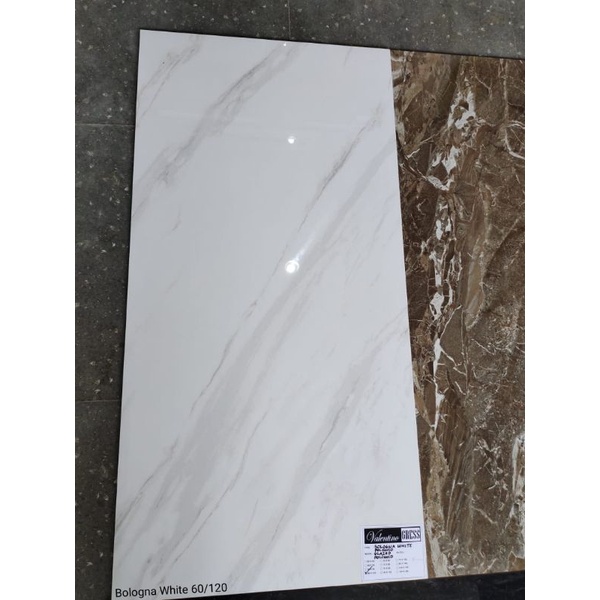 Jual GRANITE LANTAI 60X120 BOLOGNA WHITE / VALENTINO GRESS / GLOSSY ...