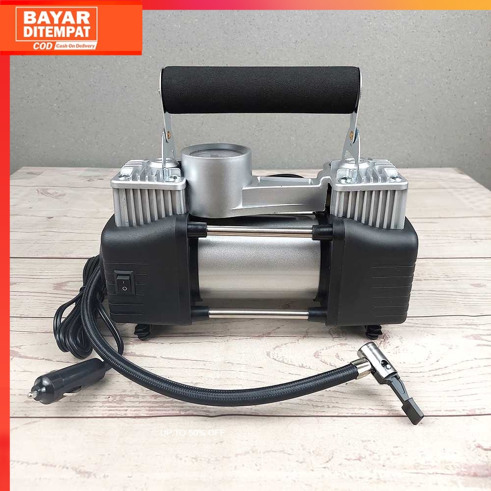 Jual (100% ORI) OTOHEROES Pompa Ban Compressor Double Cylinder 12V 150 ...