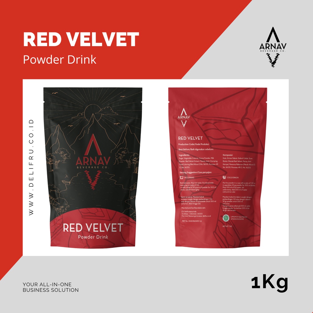 Jual Powder Drink Red Velvet Arnav 1 Kg - Bubuk Minuman Kue Red Velvet | Shopee Indonesia