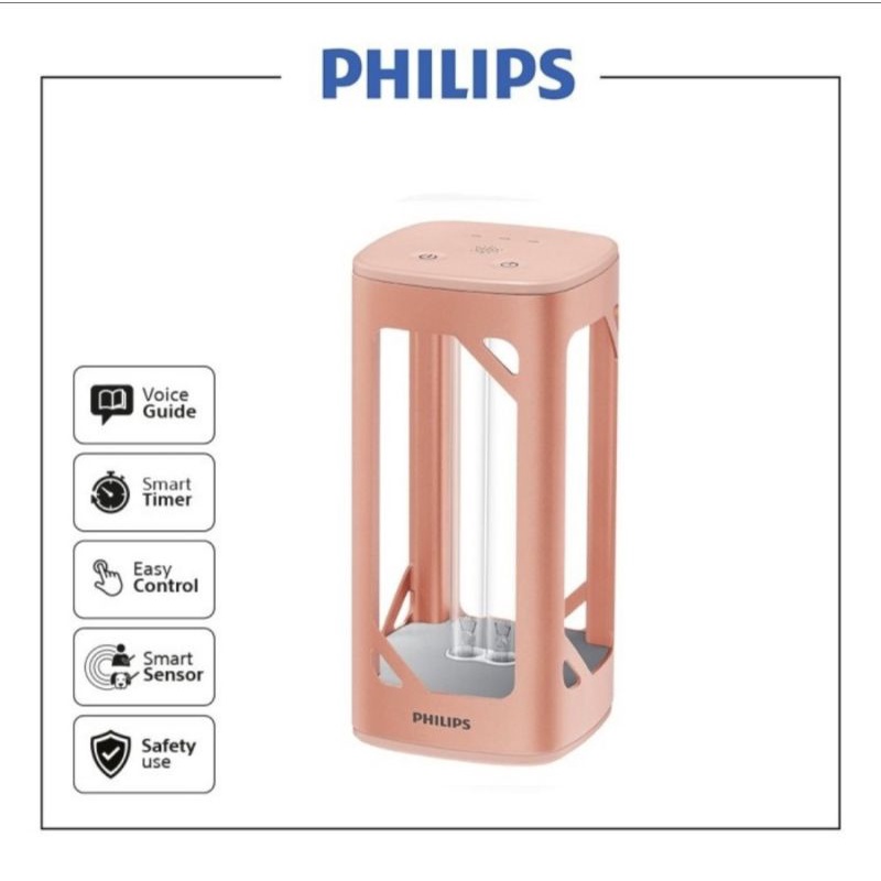 Jual Philips UVC desk lamp. anti bakteri kuman portable. murah habiskan stok Rose Gold | Shopee ...