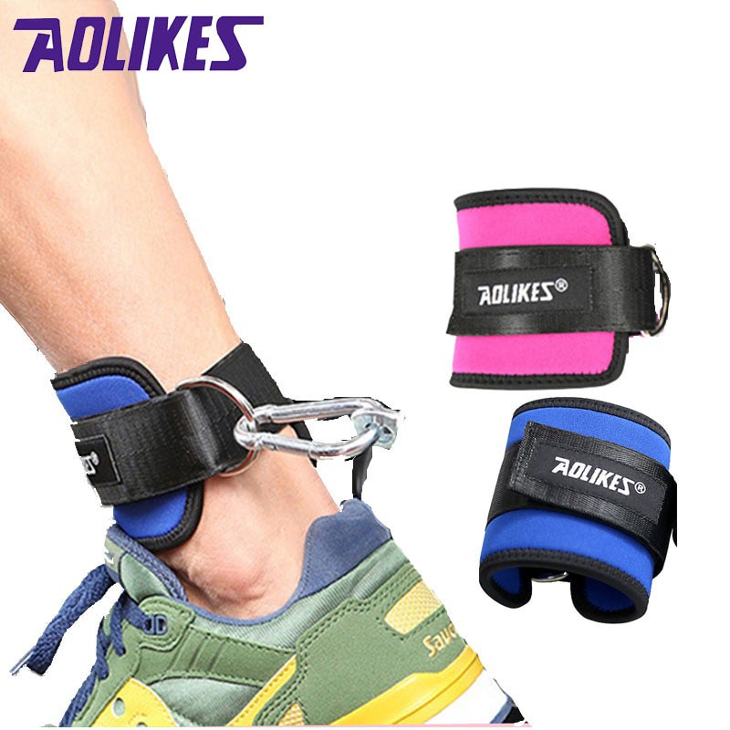Jual AOLIKES Fitness Gym Adjustable D-Ring Pull Ankle Strap Support ...