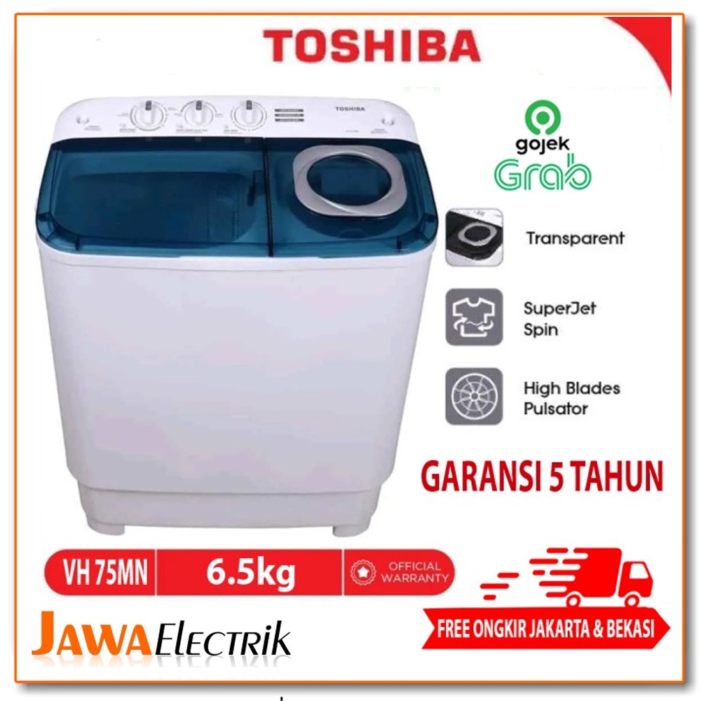 Jual MESIN CUCI 2 TABUNG TOSHIBA VH 75MN - Kapasitas 6,5 Kg - GARANSI 5 THN | Shopee Indonesia