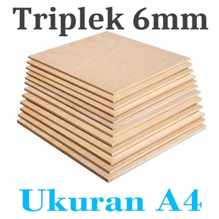 Jual Triplek 6mm Ukuran A4 210x297x6 mm (Multiplek/Plywood 6mm ...