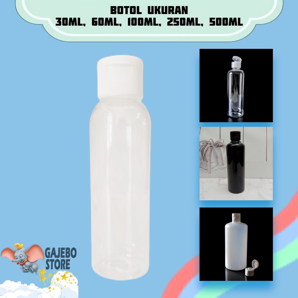 Jual Botol Plastik Bening Isi Ulang Ukuran 30ml, 60ml, 100ml, dan 250ml ...