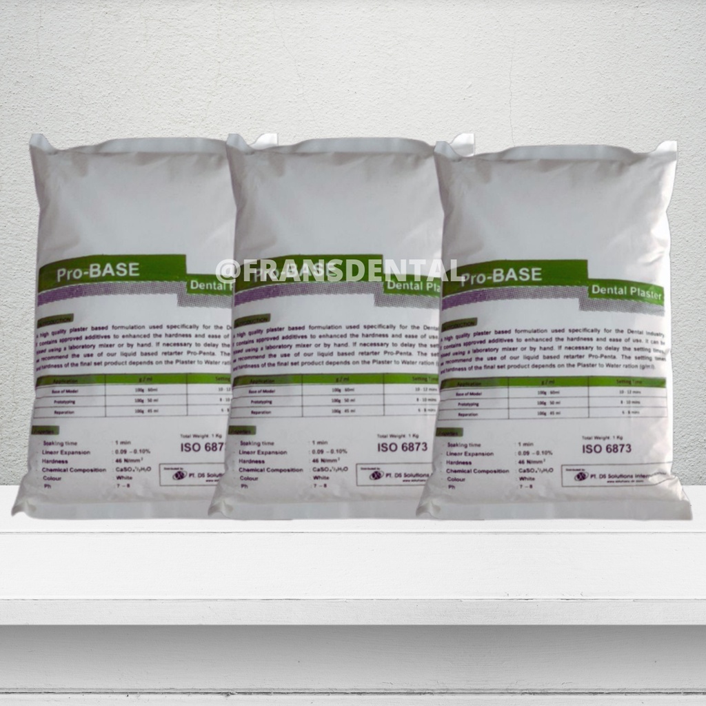 Jual Dental Gips Stone Putih Pro Base Dental Plaster Gyps 1 Kg | Shopee ...