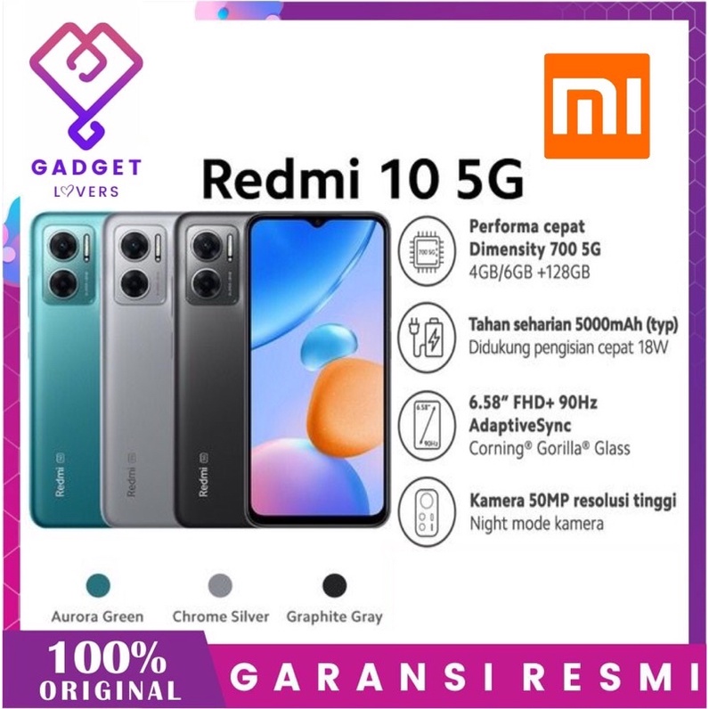 Jual Xiaomi Redmi 10 5G 6GB + 128GB Garansi Resmi Xiaomi Indonesia | Shopee Indonesia