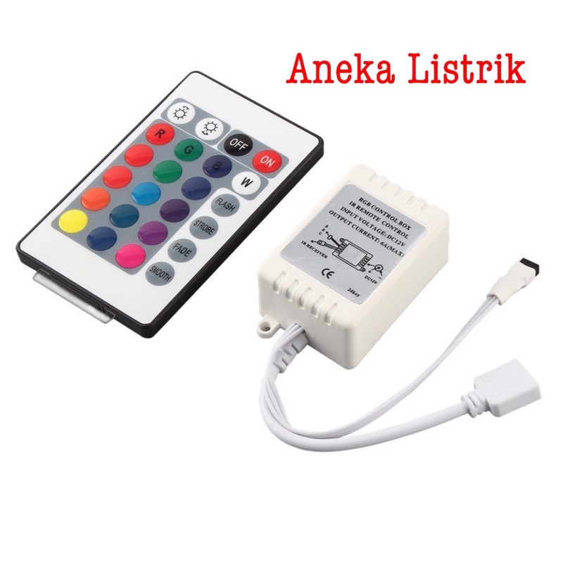 Jual CONTROLLER REMOTE 24 TOMBOL UNTUK LED STRIP RGB 4 PIN SMD 2835 ...