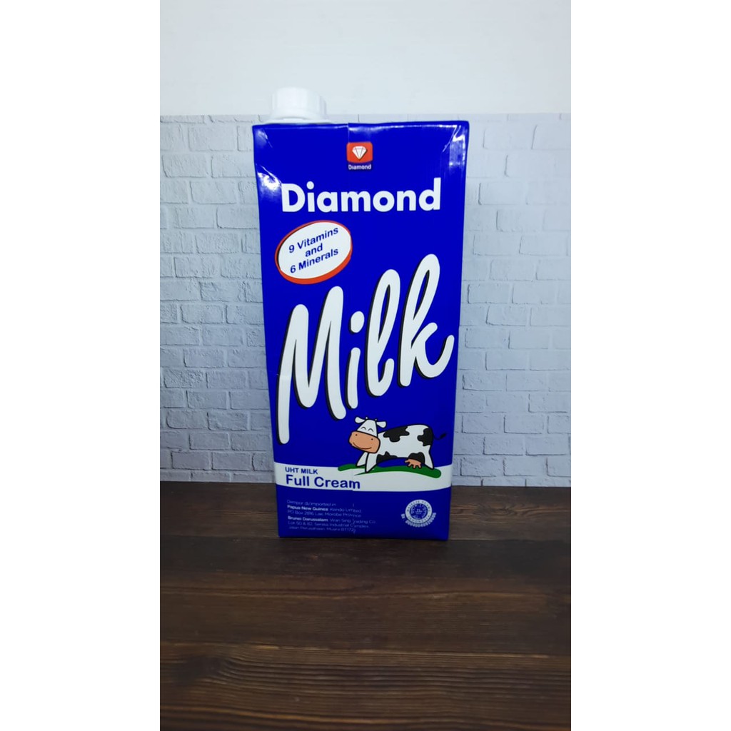 Jual SUSU UHT DIAMOND 1 LITER FULL CREAM MILK PLAIN - 1 pcs | Shopee ...