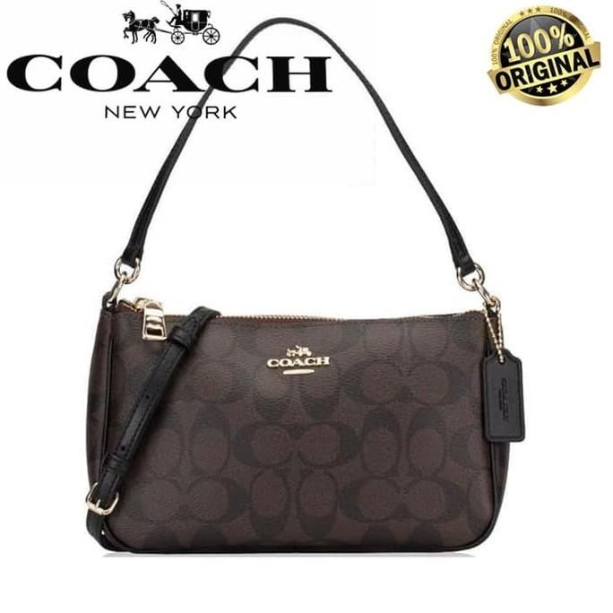 Jual (100% ORIGINAL) TAS COACH BAGS OUTLET SIGNATURE TOP HANDLE POUCH ...