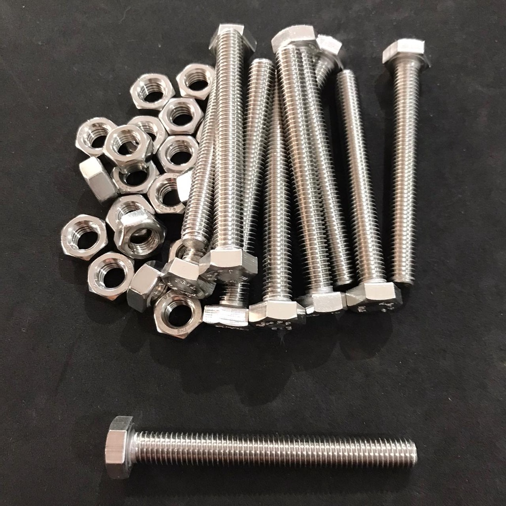 Jual BAUT MUR M8X75 STAINLESS STEEL SS BAUT MUR M8 X 75 SUS 304 ANTI KARAT KUNCI 10 | Shopee ...