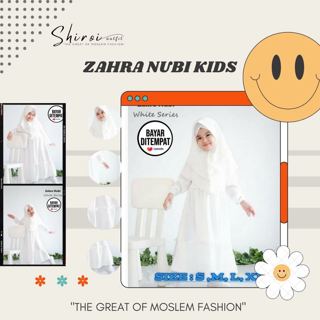 Jual NEW COLLECTION SHIROI OUTFIT GAMIS PUTIH ANAK SET HIJAB MANASIK ...