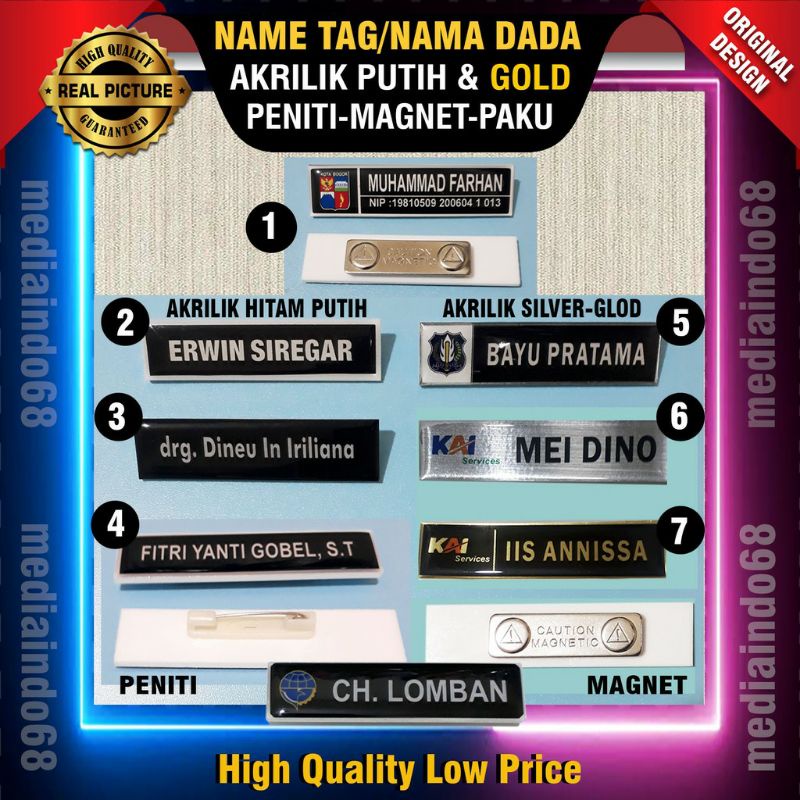 Jual Name Tag Nama Dada Yang Berkualitas Dengan Harga Murah | Shopee ...