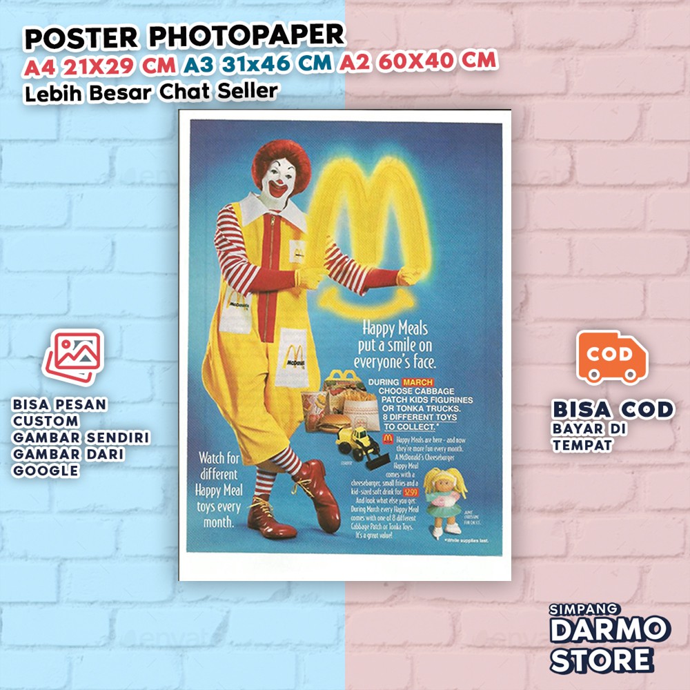 Jual Poster McDonald Versi Vintage Retro dan Terbaru Colabs MCD X BTS ...