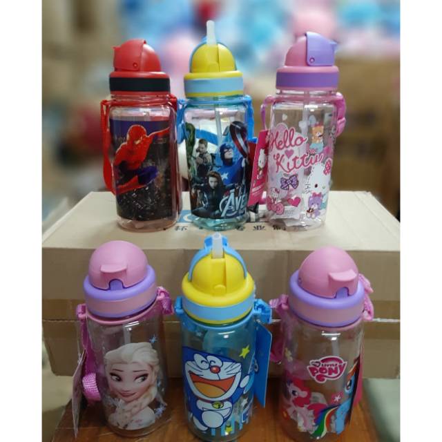 Jual BOTOL MINUM ANAK KARAKTER DORAEMON FROZEN HELLO KITTY UKURAN ...