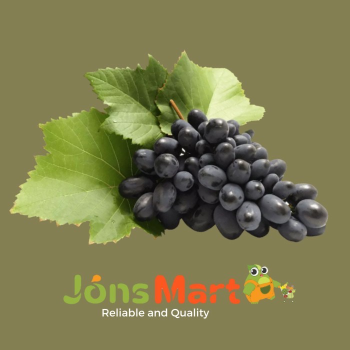 Jual JonsMart Buah Anggur Hitam Autumn Import Manis Tanpa Biji [KHUSUS ...