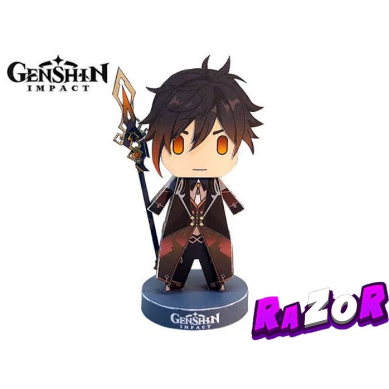 Jual PaperCraft Gensin Impact , Action Figure , Diluc , Klee , Ganyu ...