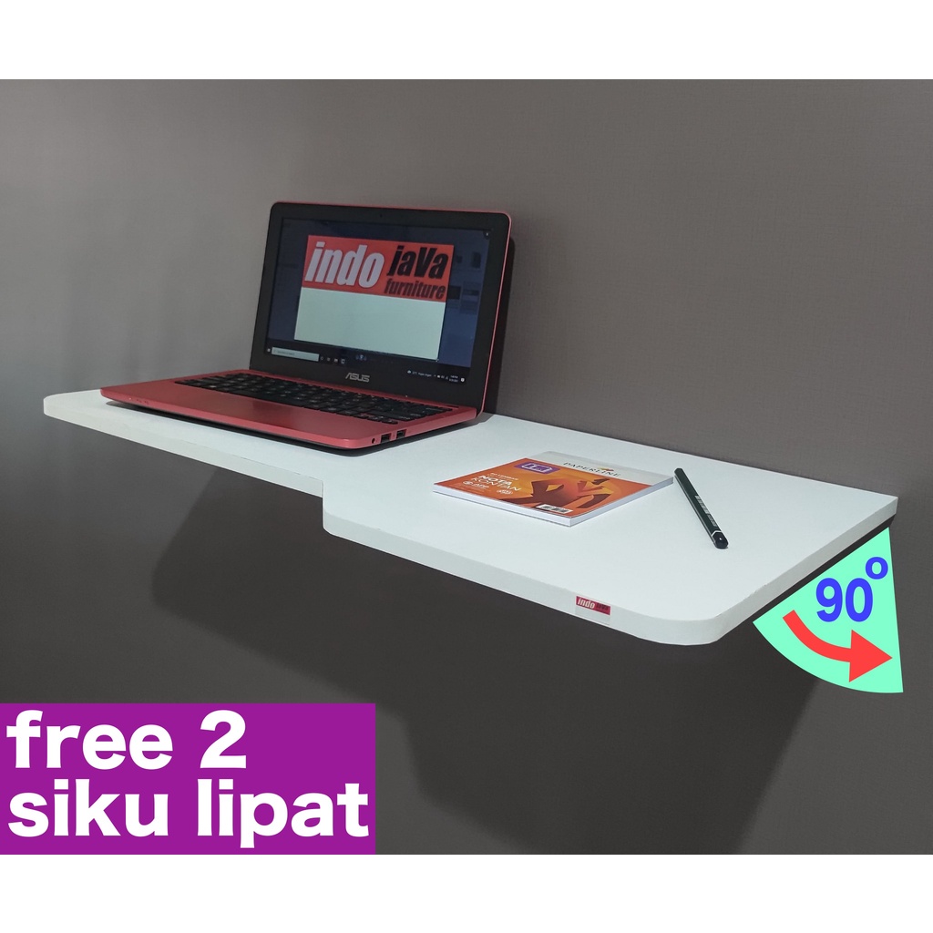 Jual indojava Floating Desk Meja Lipat Tempel Notebook Dinding Ambalan ...