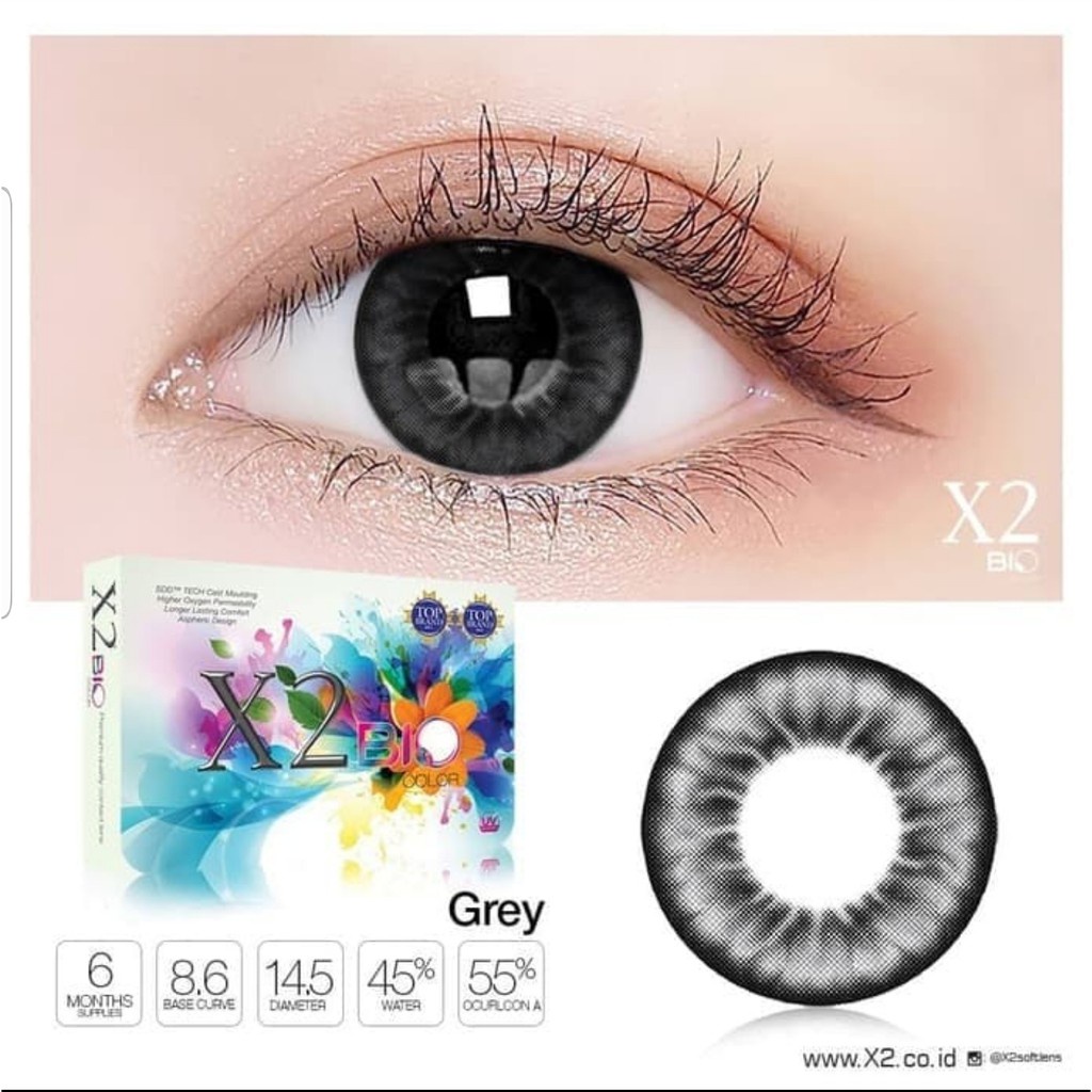 Jual SOFTLENS X2 BIO GREY MINUS -0.50 s/d -10.00 / X2 BIO COLOR ...