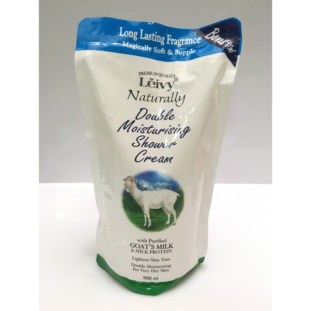 Jual Leivy Shower Cream Goats Milk Refill 900ml | Shopee Indonesia