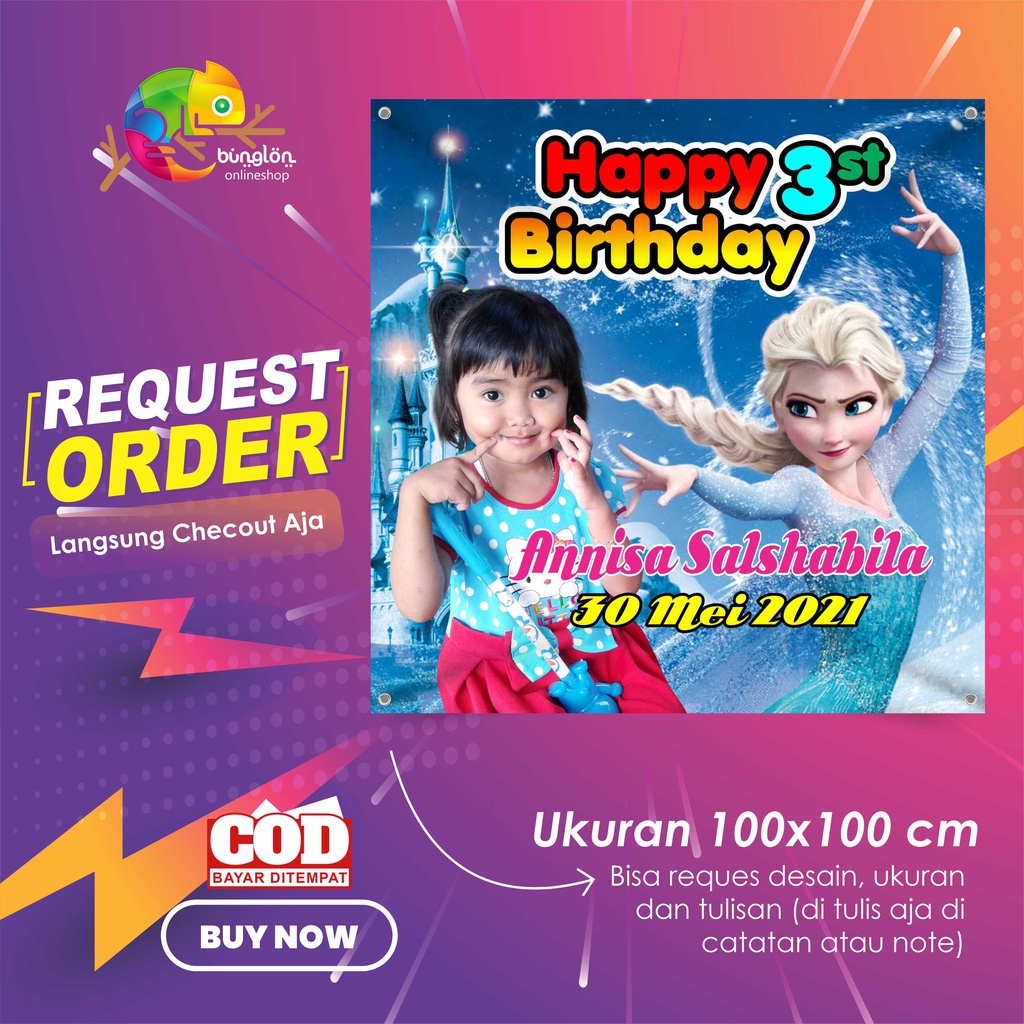 Jual Spanduk Banner Ulang Tahun Termurah Tema Frozen | Shopee Indonesia