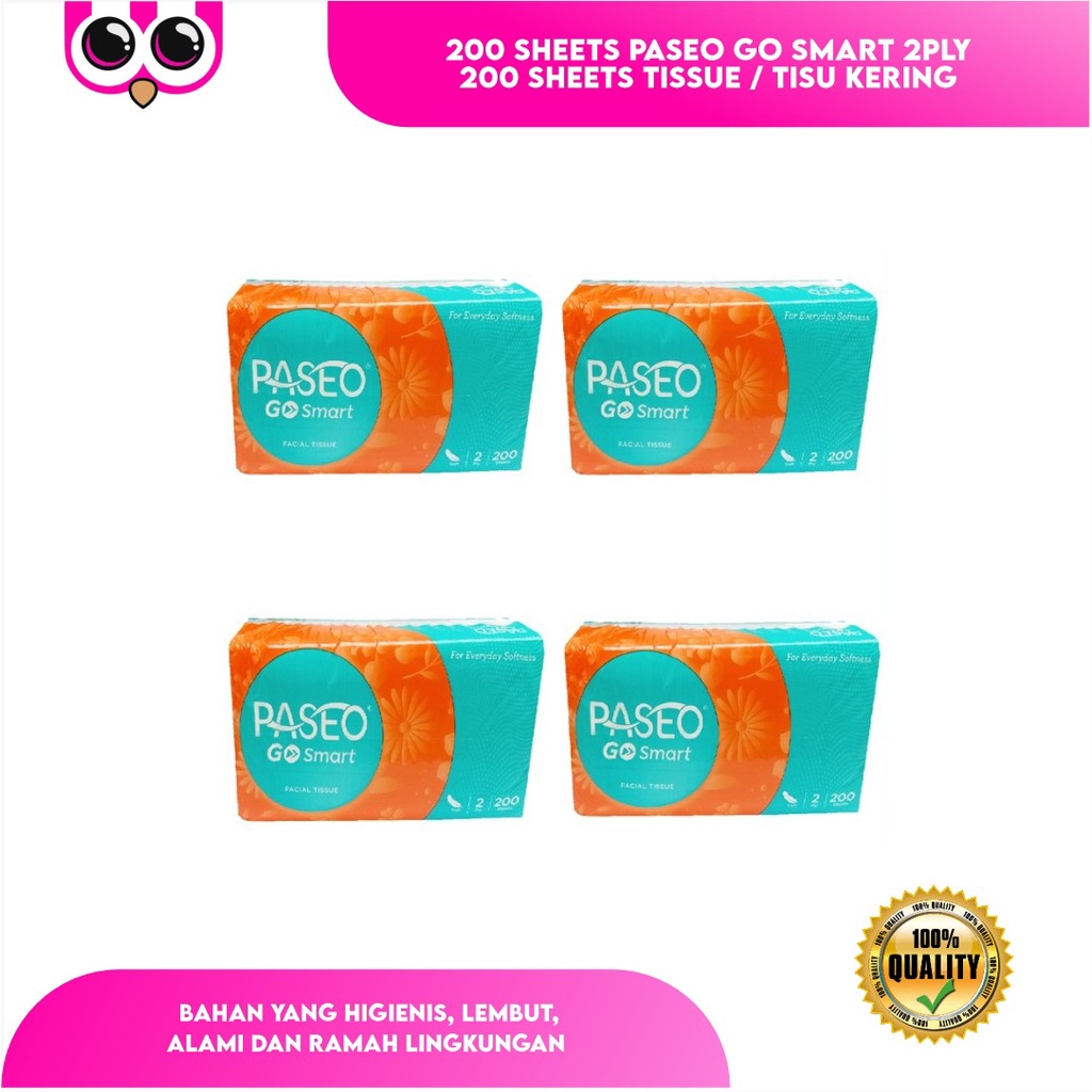 Jual 200 Sheets Paseo Go Smart 2ply 200 Sheets Tissue / Tisu Kering ...