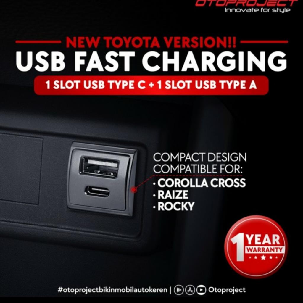 Jual USB Fast Charging Otoproject All New Toyota Corolla Cross Raize ...