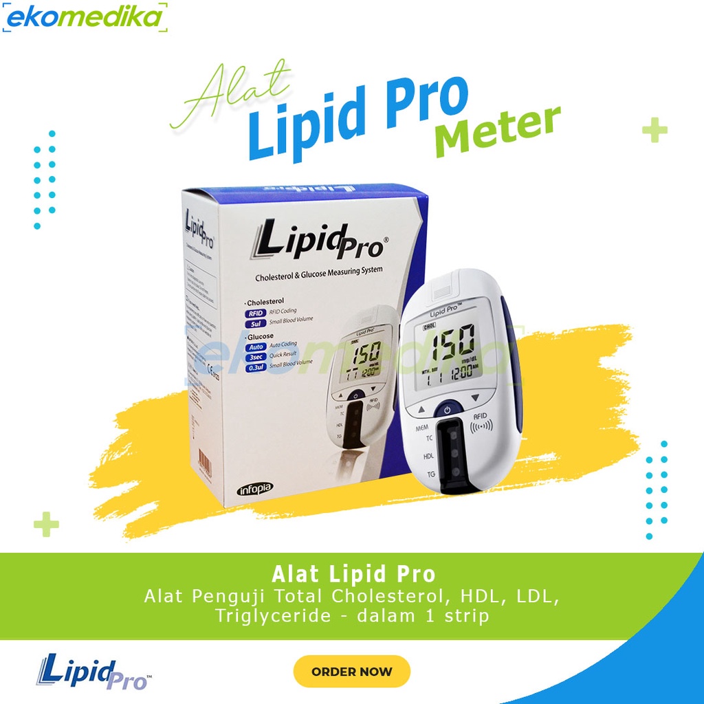 Jual LipidPro Alat Cek Kolesterol Trigliserida HDL LDL Meter Lipid Pro ...