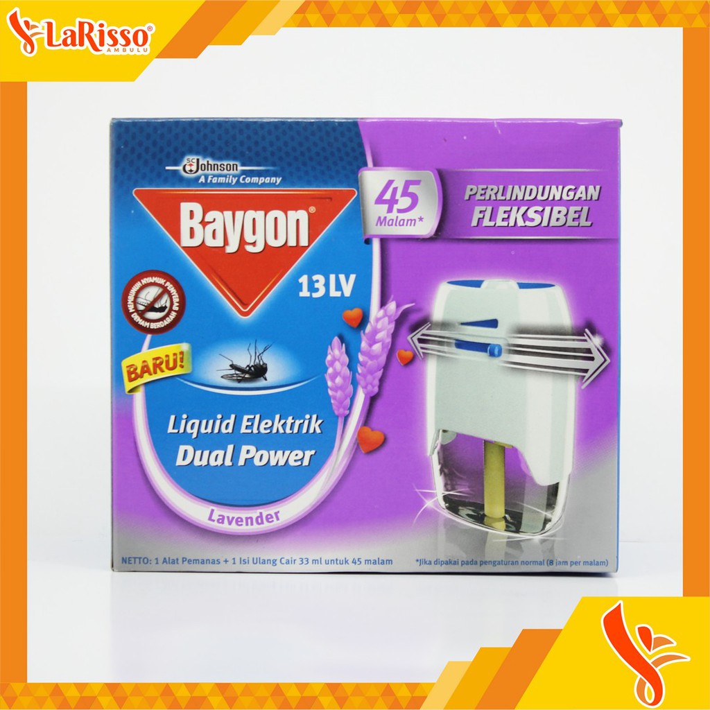 Jual BAYGON LIQUID ELEKTRIK DUAL POWER SET OBAT ANTI NYAMUK 33ML LAVENDER | Shopee Indonesia