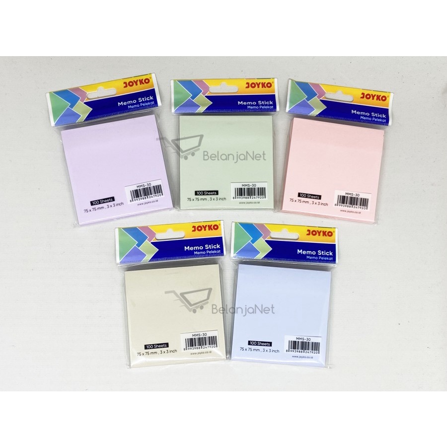 Jual Memo Stick | Sticky Note | Kertas Memo Tempel Joyko MMS-30 75 x 75 ...