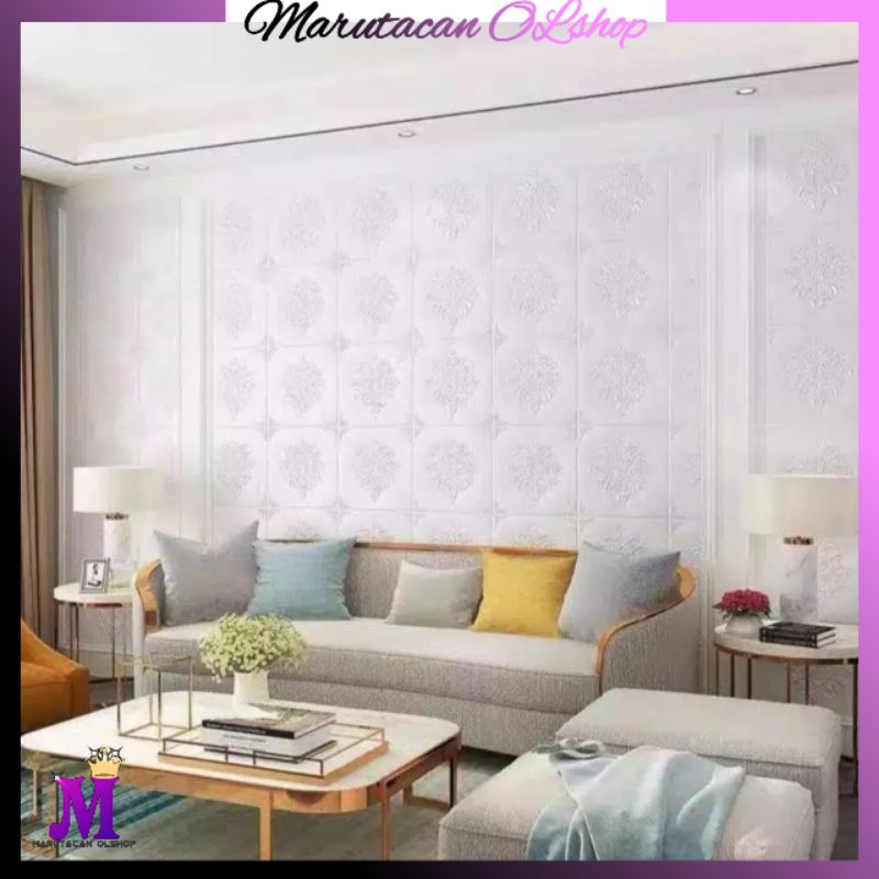 Jual Wallpaper Dinding Sticker Foam / Wallfoam 3D Foam Motif Bunga ...