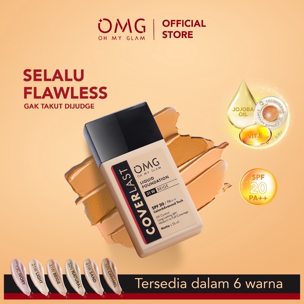 Jual OMG Oh My Glam Coverlast Liquid Foundation / OMG Waterproof ...