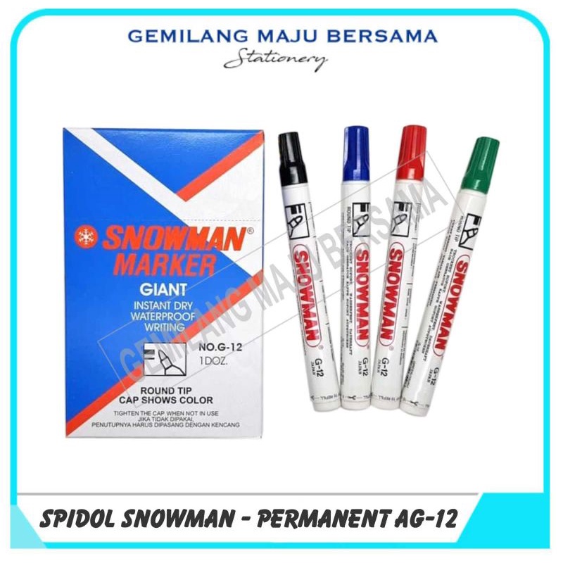 Jual Spidol Snowman Permanen G12 | Shopee Indonesia