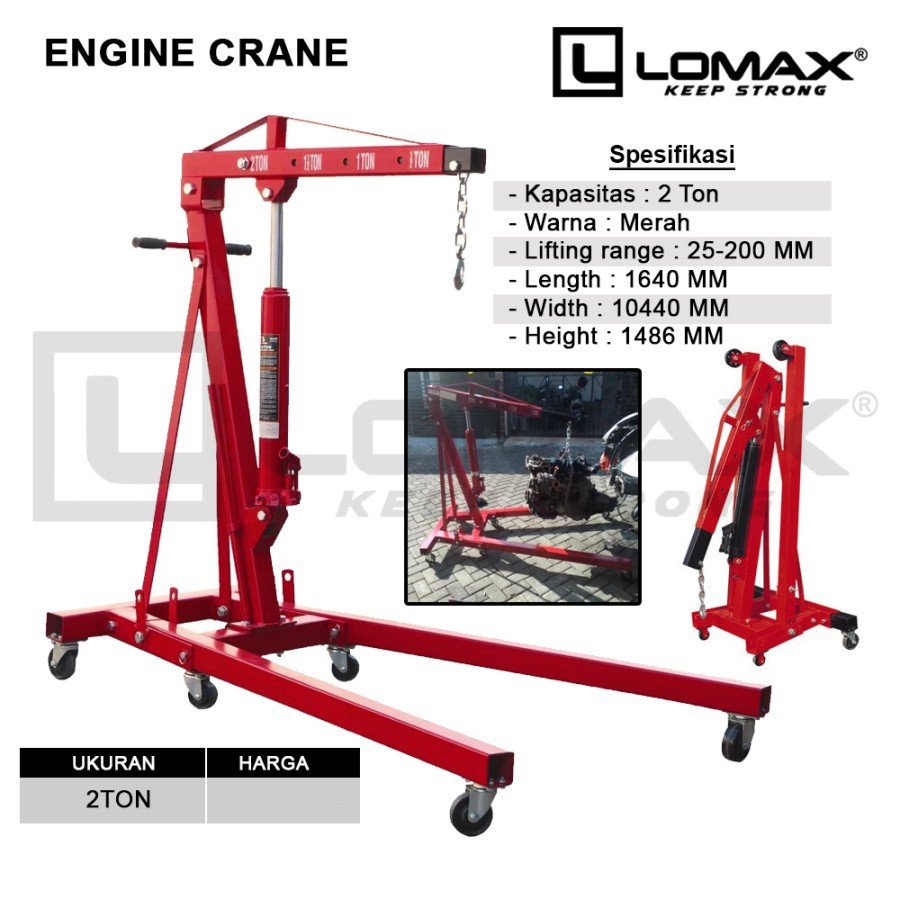 Jual Shop Crane Engine Crane 2Ton Lomax Alat angkat barang mesin 2000 ...