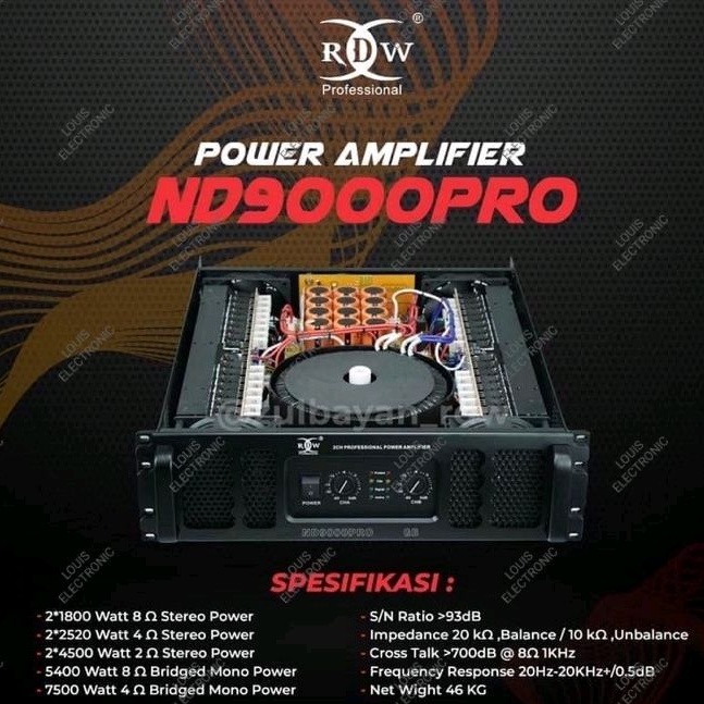 Jual Power Amplifier RDW ND9000PRO ND 9000PRO ND 9000 PRO ORIGINAL ...