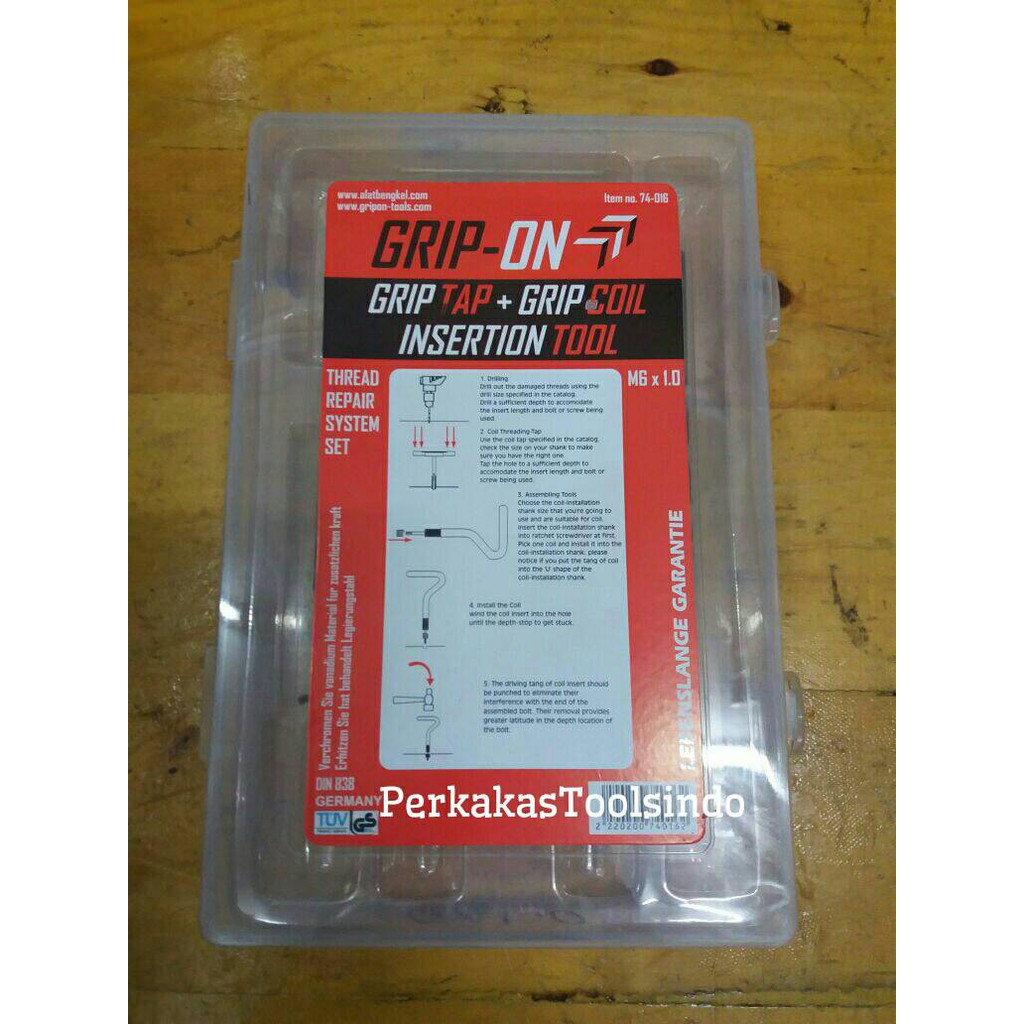 Jual ORIGINAL Tap Recoil Set M6X1.0 GRIP ON ( Thread Repair System Set ...