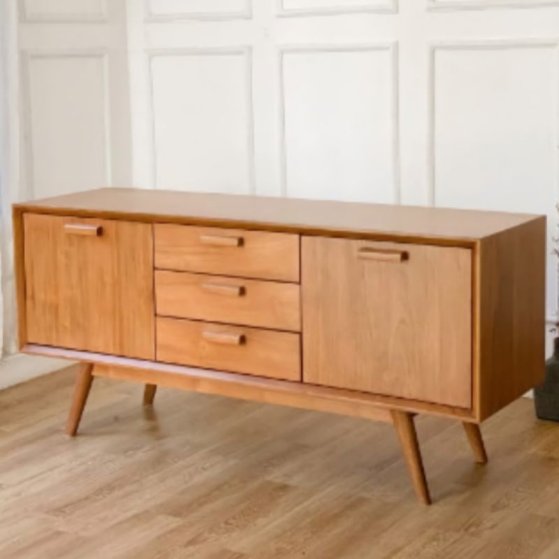 Jual LEMARI BUFFET TV MINIMALIS MODERN MODEL RETRO BAHAN 100 % KAYU ...