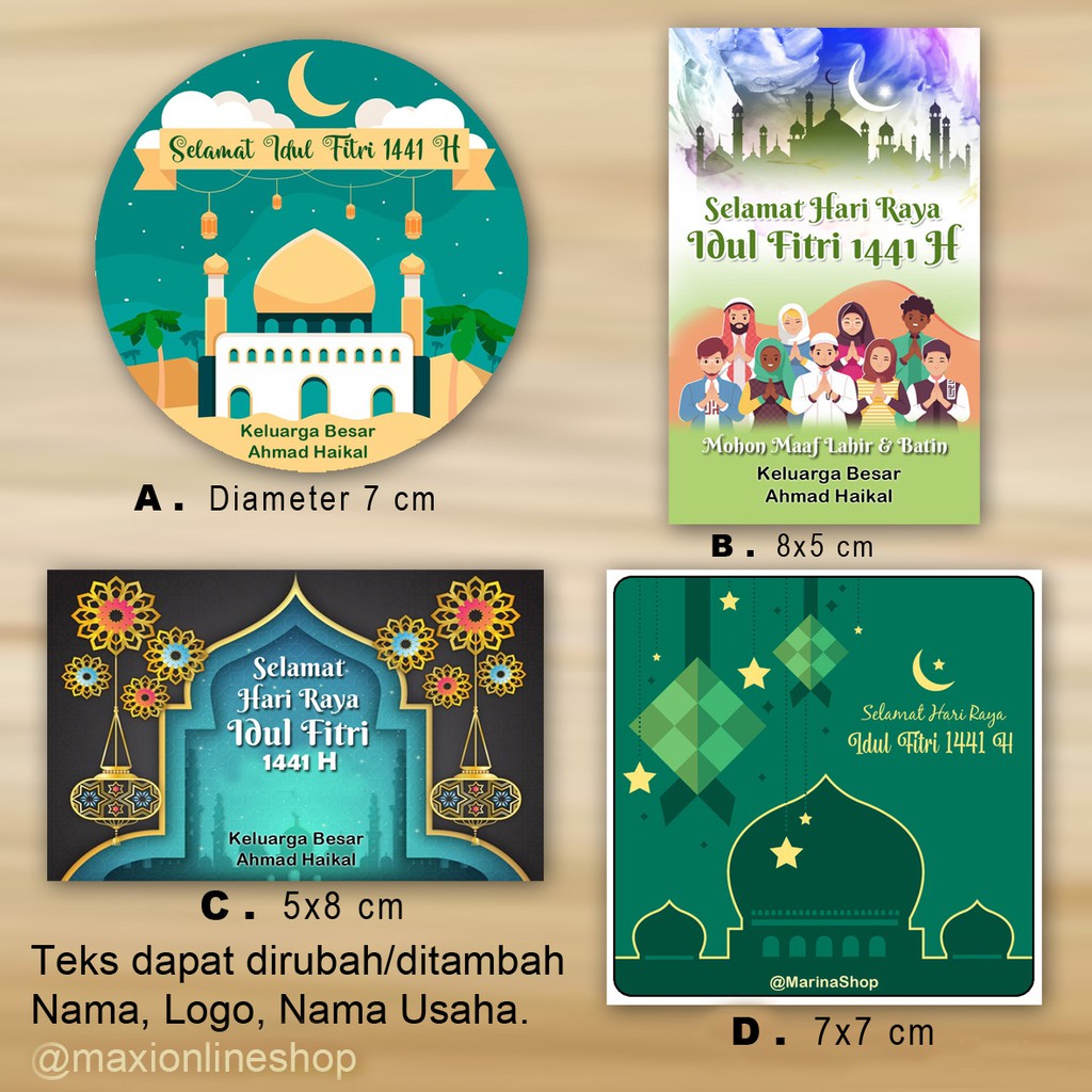 Jual Label Ucapan Hari Raya Idul Fitri/Kartu Ucapan Hadiah Parcel (50 ...