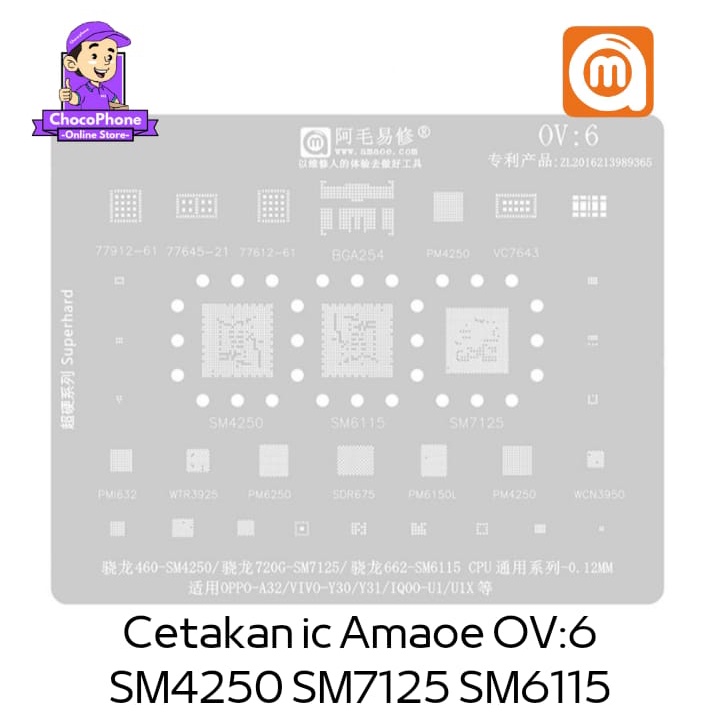 Jual Plat Amaoe Cetakan SM4250 SM7125 OV6 BGA Ic Original | Shopee Indonesia