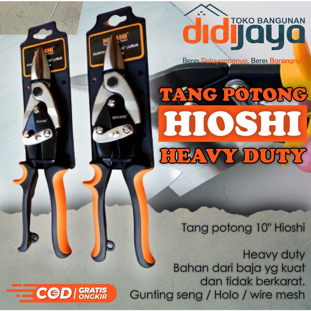 Jual Tang Potong Baja Ringan merk Hioshi 10" Gunting Plat Seng Holo ...