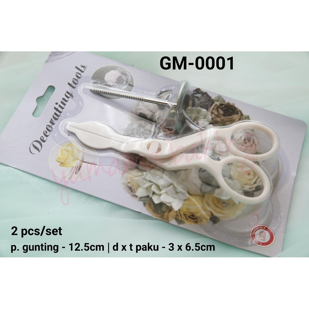 Jual GM-0001 Paku mawar buttercream flower gunting mawar flower lifter ...