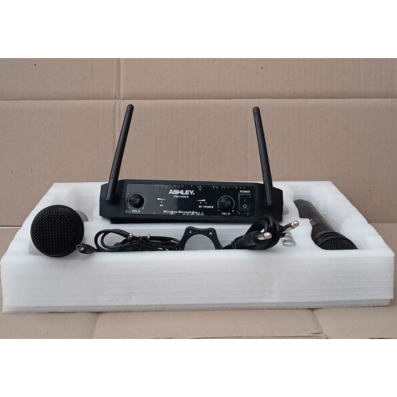 Jual Microphone Wireless Ashley Pro Voice Mic Genggam Mic Wireless ...